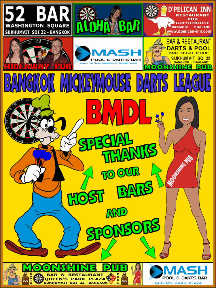 BMDL Bangkok Mickey Mouse Dart League Season 2 Awards – DartsThailand