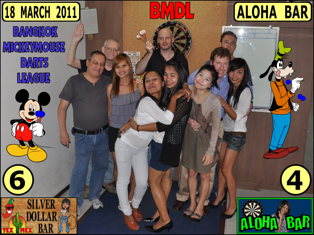 Aloha bar Bangkok Mickey Mouse Dart Legaue - DartsThailand