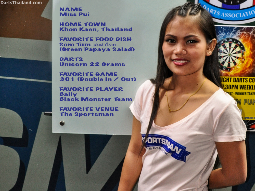 Darts Darling Miss Pui – by Johnny – DartsThailand